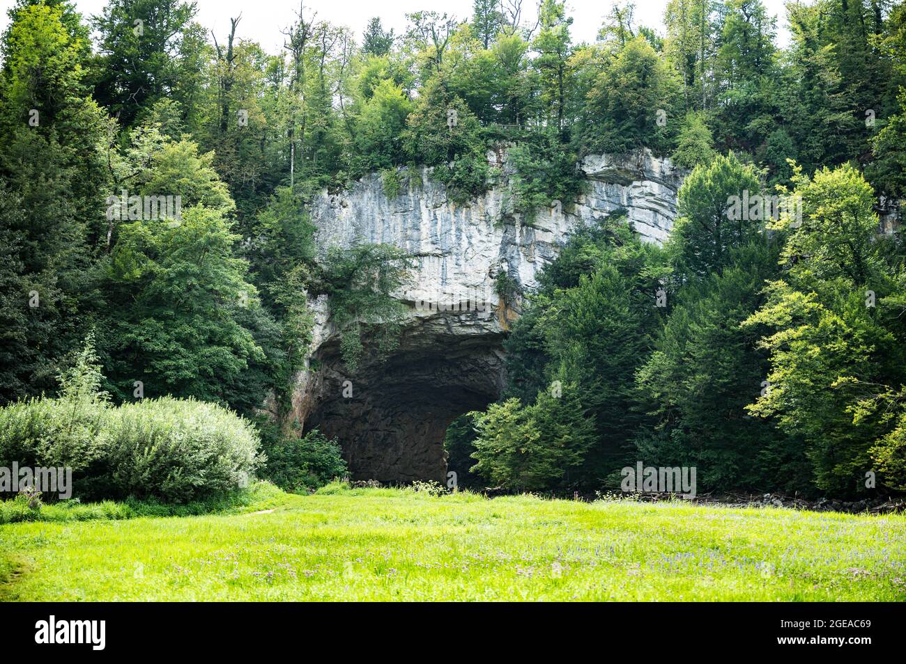 Natural stone arch bridge in the Rakov Škocjan Landscape Park Stock ...