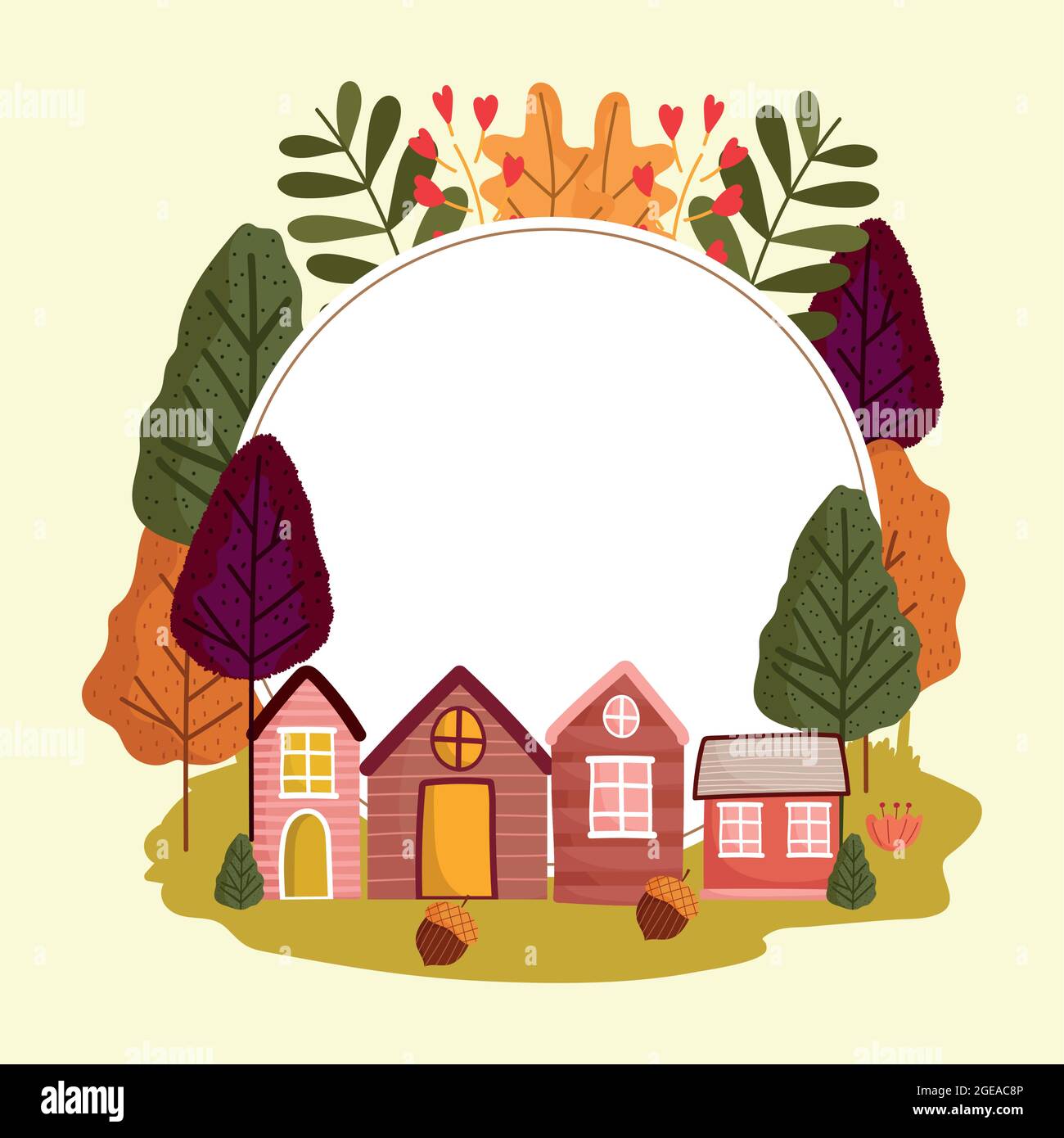 autumn country houses Stock Vector Image & Art - Alamy