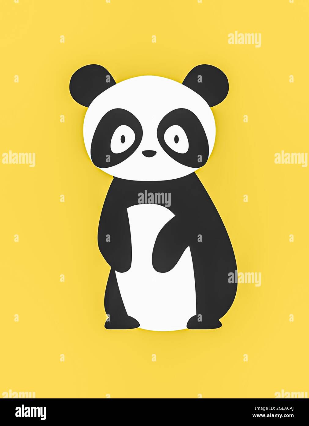 Panda on yellow background Stock Photo - Alamy