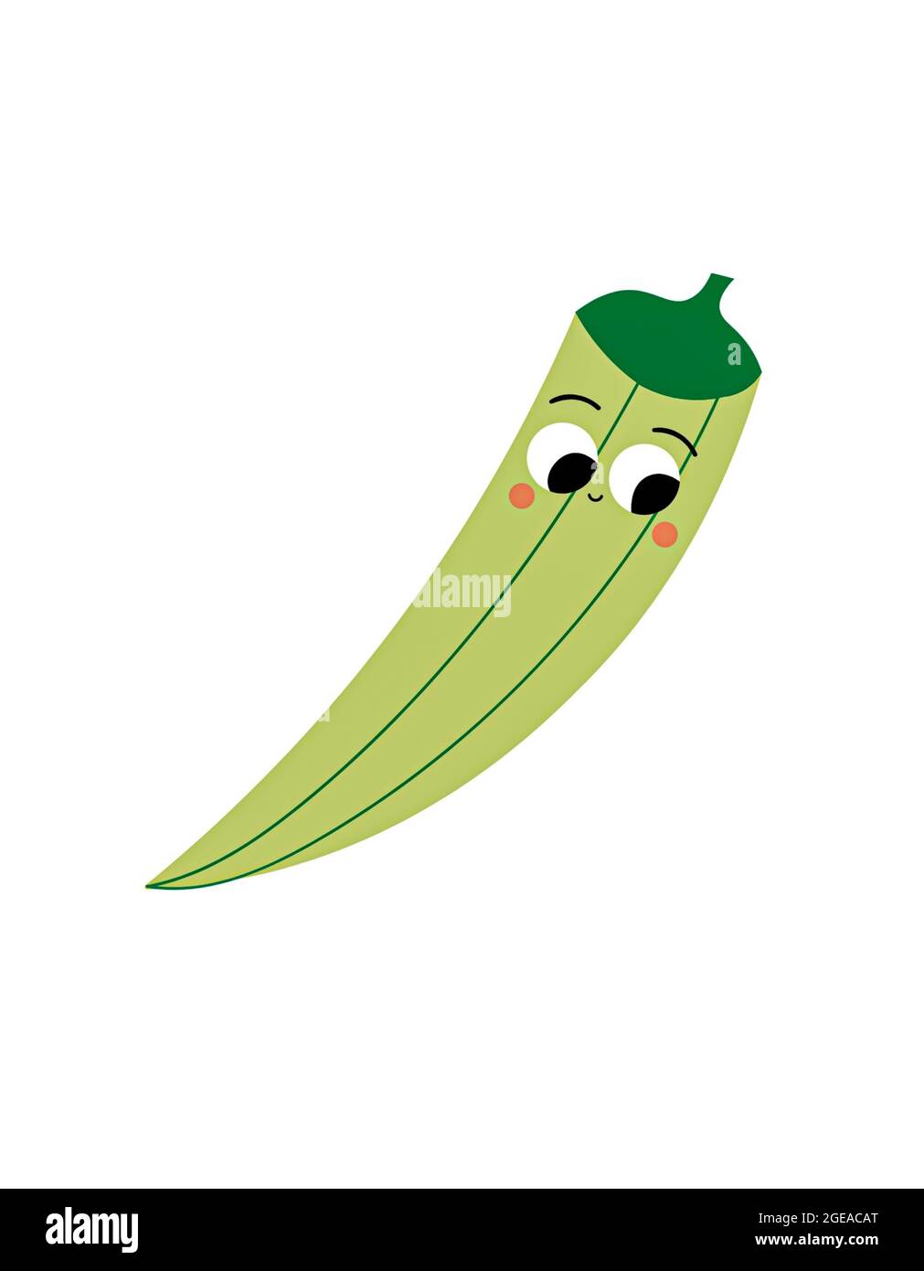 Cute okra isolated on white Stock Photo - Alamy