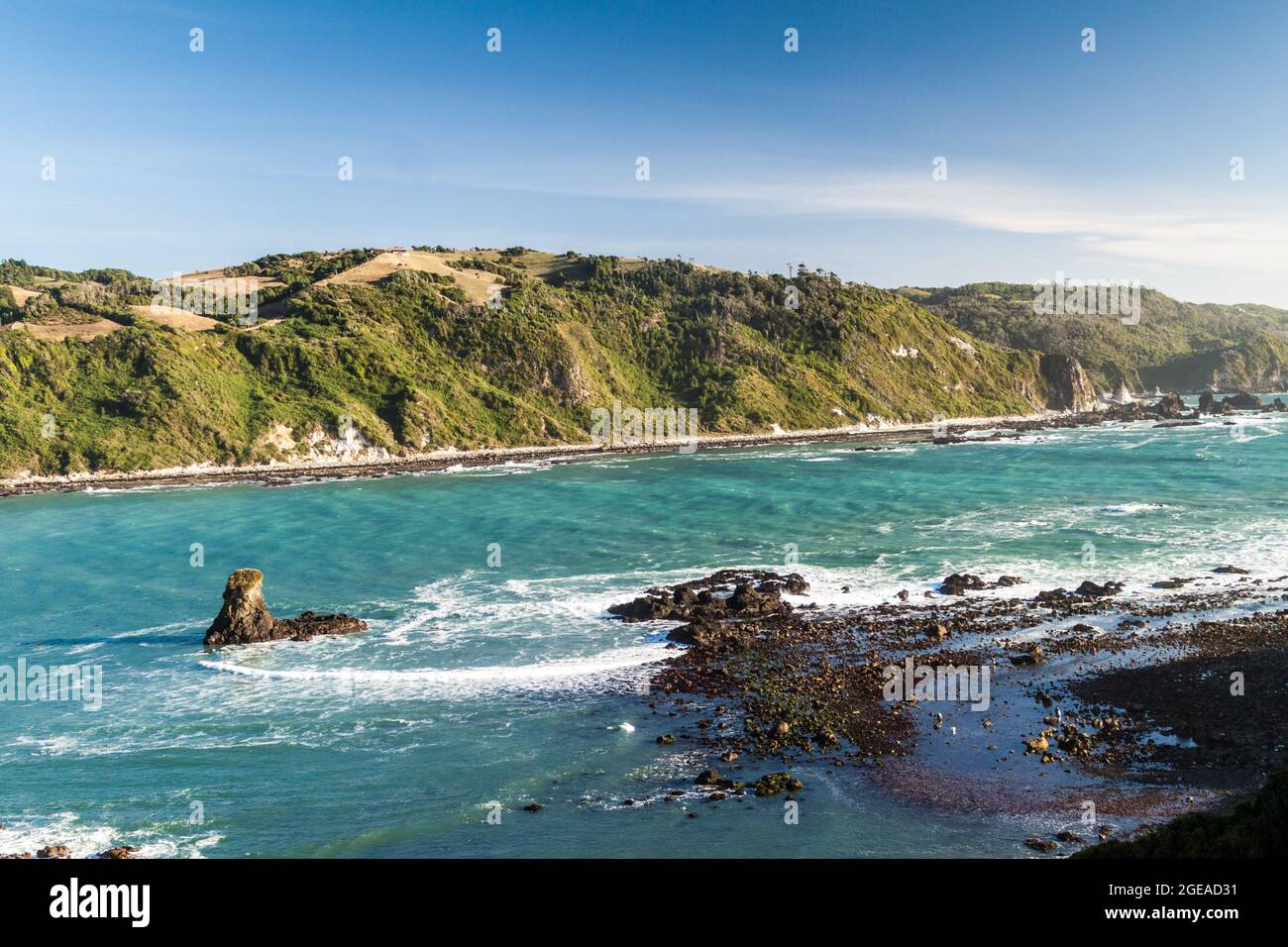 Landscape of a coast of Chiloe island, Chile Stock Photo - Alamy