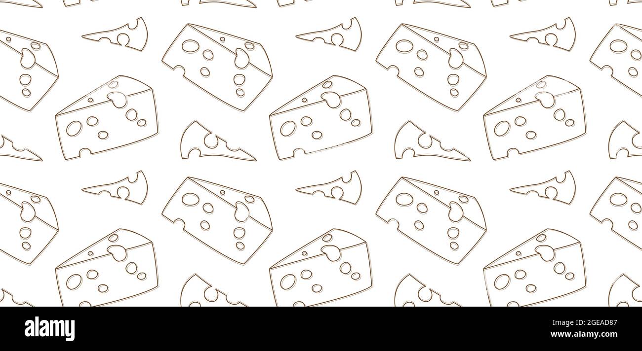 Monochrome seamless pattern with cheese with big holes. Funny print for ...