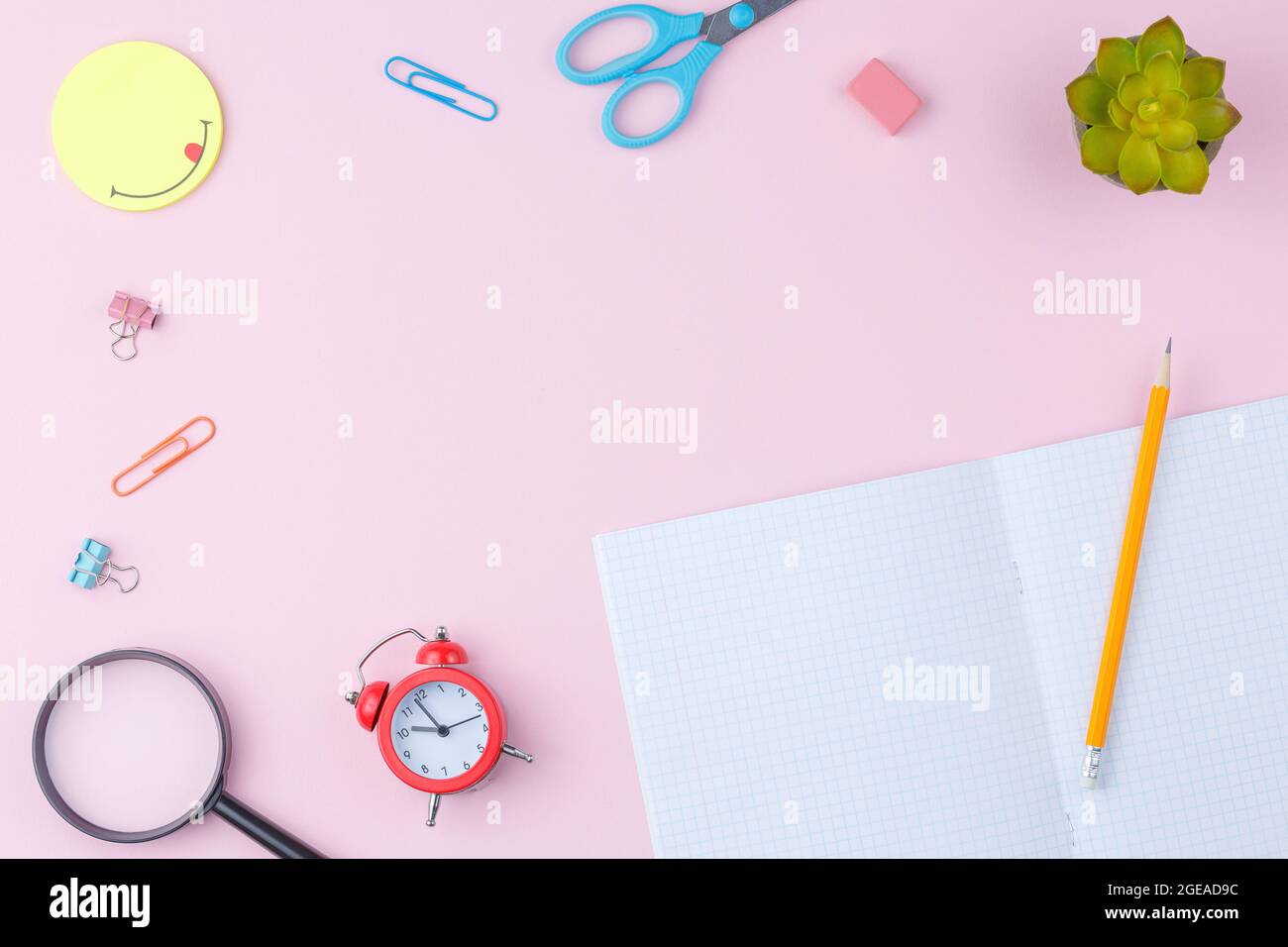 School supplies on the desk Stock Photo - Alamy