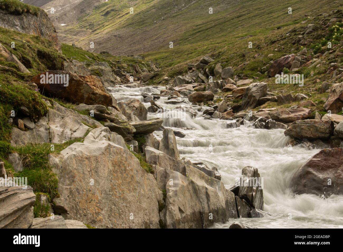Subhlacial stream in the alps of Oetz valley Stock Photo - Alamy