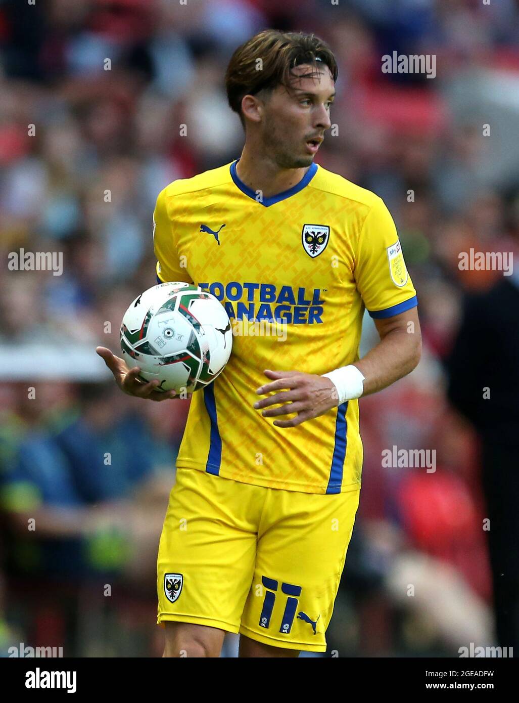 AFC Wimbledon's Ethan Chislett during the Carabao Cup first round match ...