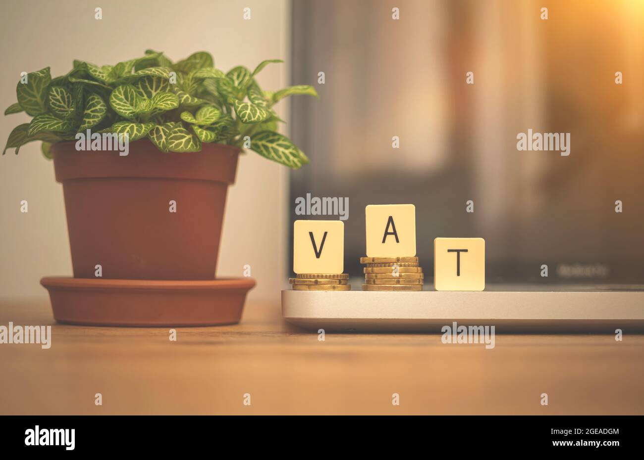 VAT business desktop background. Europe union taxes concept photo Stock ...