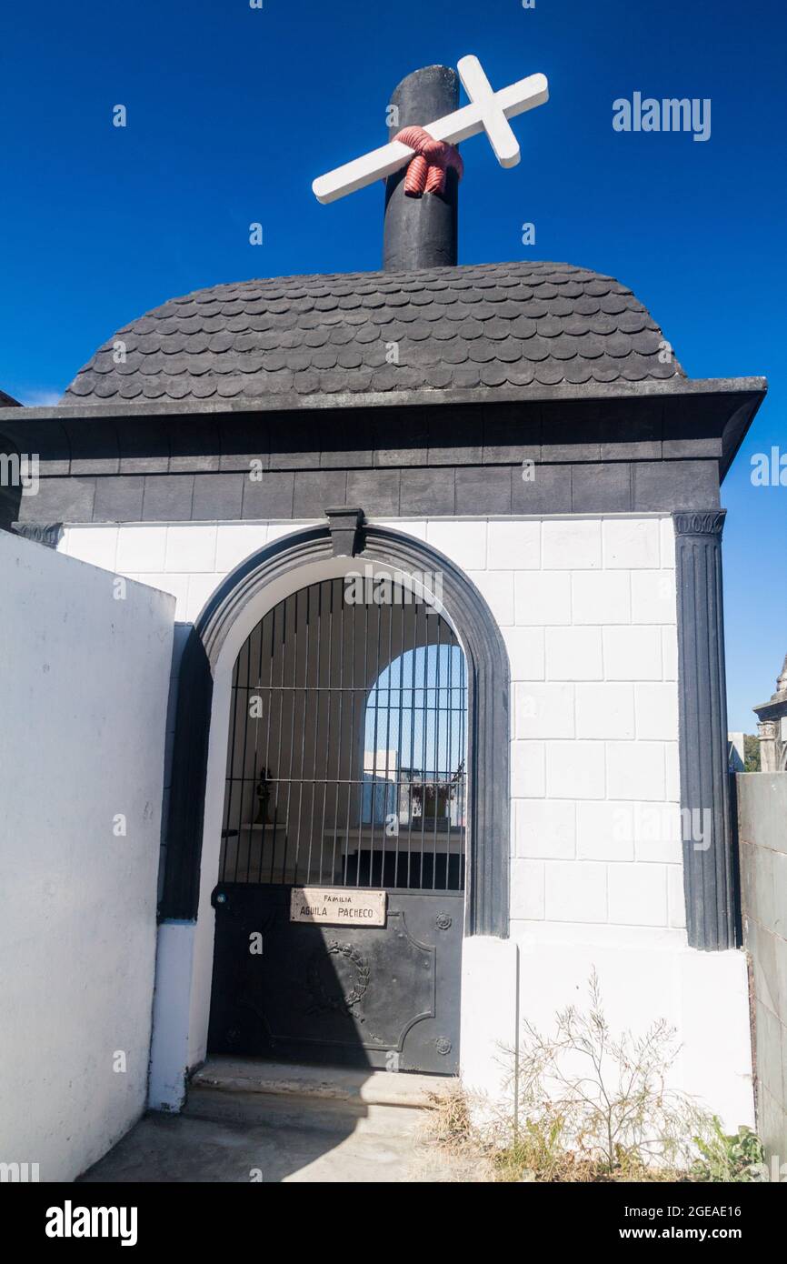 CASTRO, CHILE - MARCH 23, 2015: Tomb on a cemetery in Castro, Chiloe ...