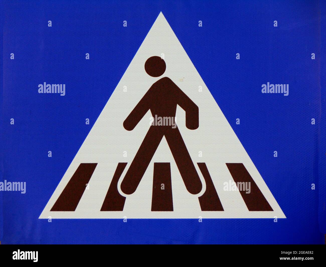 crosswalk sign - blue, city Stock Photo - Alamy