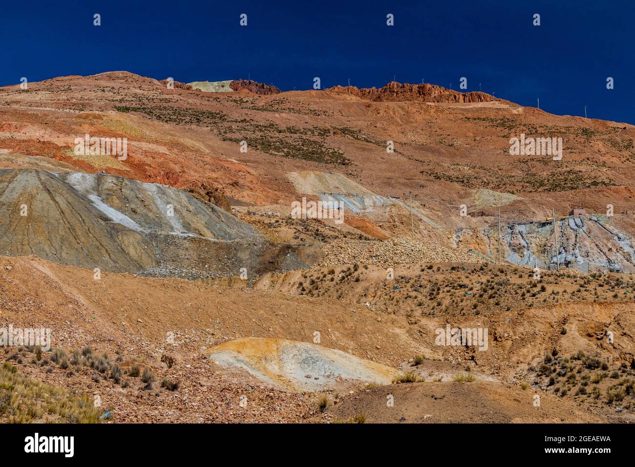 Mineral rich mountain near Potosi, Bolivia Stock Photo - Alamy