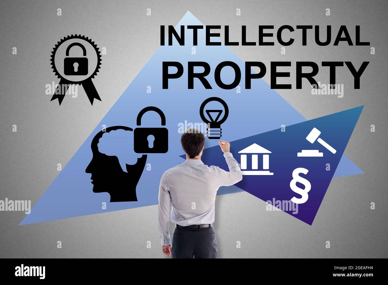 Intellectual property concept drawn by a businessman Stock Photo - Alamy