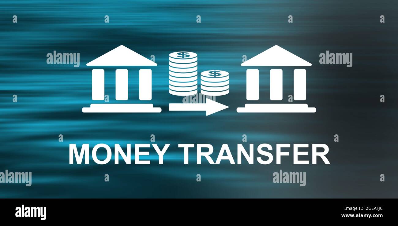 Illustration of a money transfer concept Stock Photo - Alamy