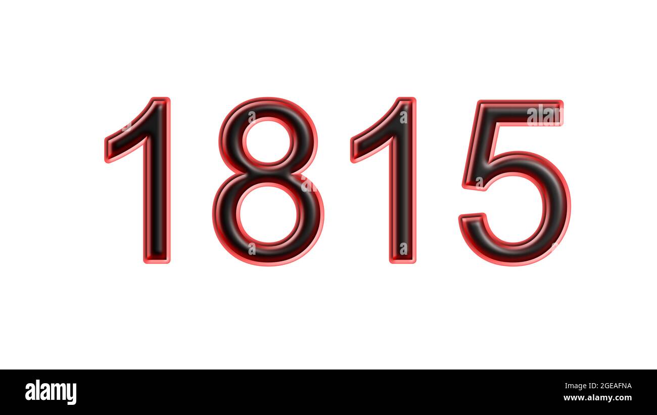 red 1815 number 3d effect white background Stock Photo - Alamy