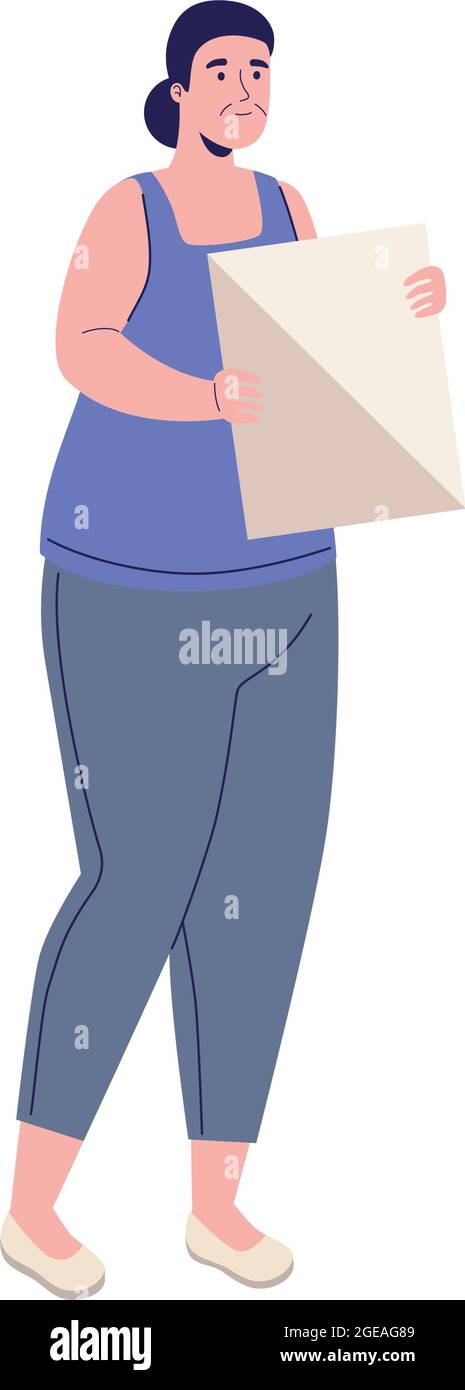 female activist with placard Stock Vector Image & Art - Alamy
