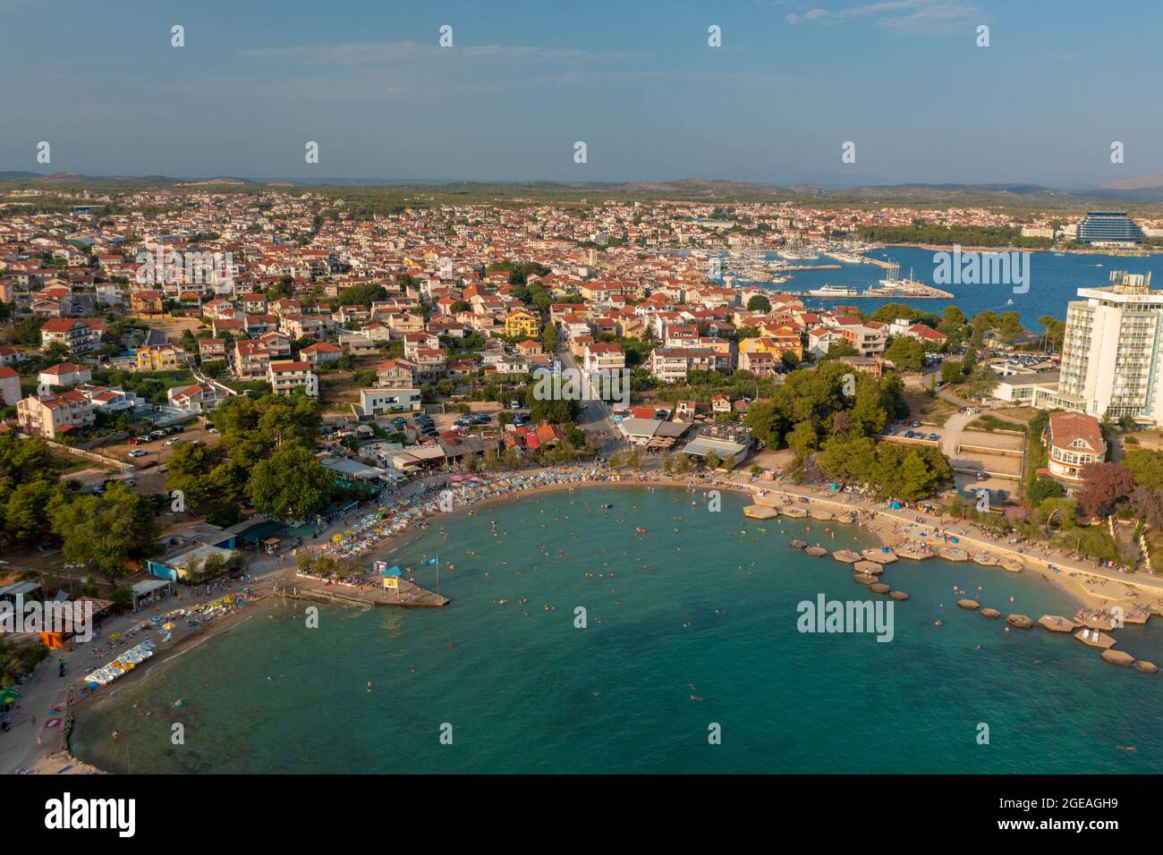 Aerial view of the beach in Vodice town in Croatia Stock Photo - Alamy
