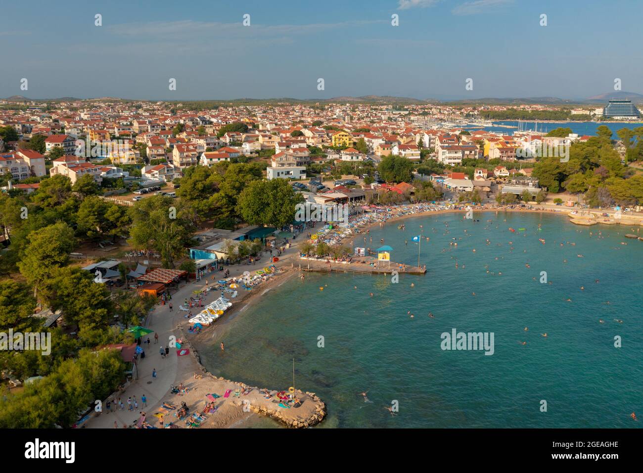 Aerial view of the beach in Vodice town in Croatia Stock Photo - Alamy