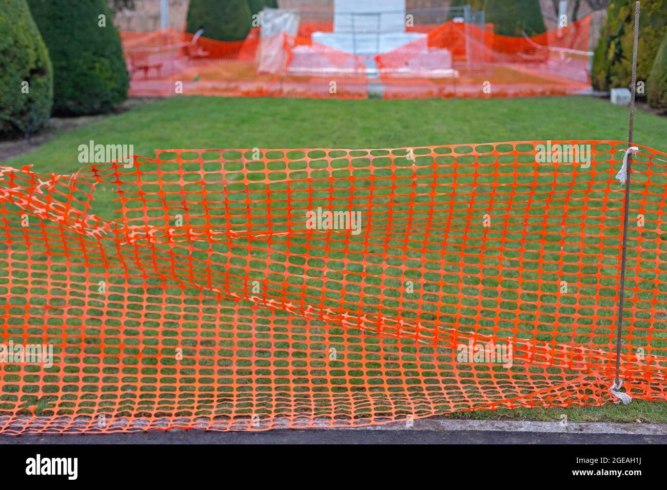 Orange plastic barrier fence hi-res stock photography and images - Alamy