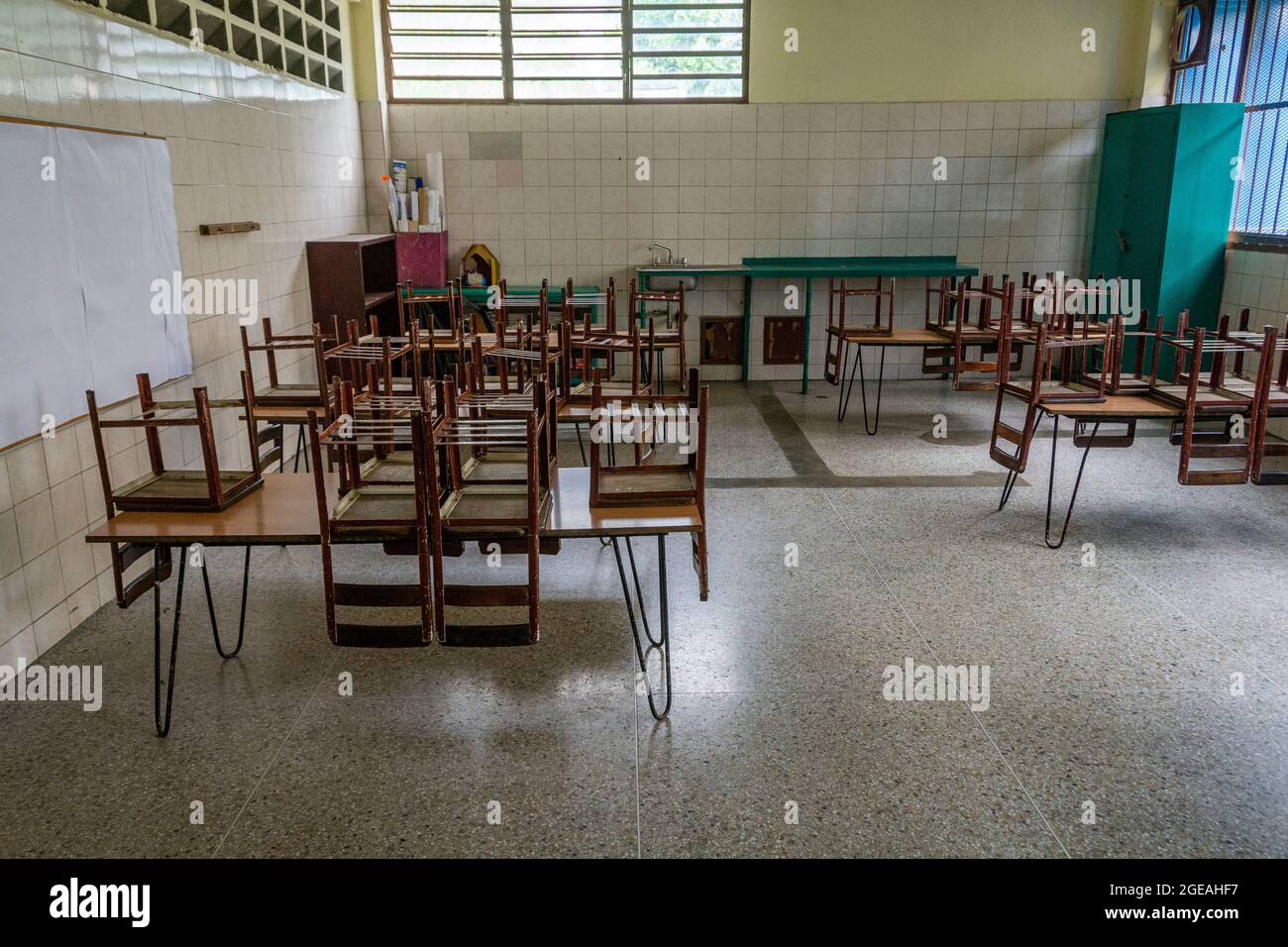 Empty classrooms. All primary schools, high schools and universities ...