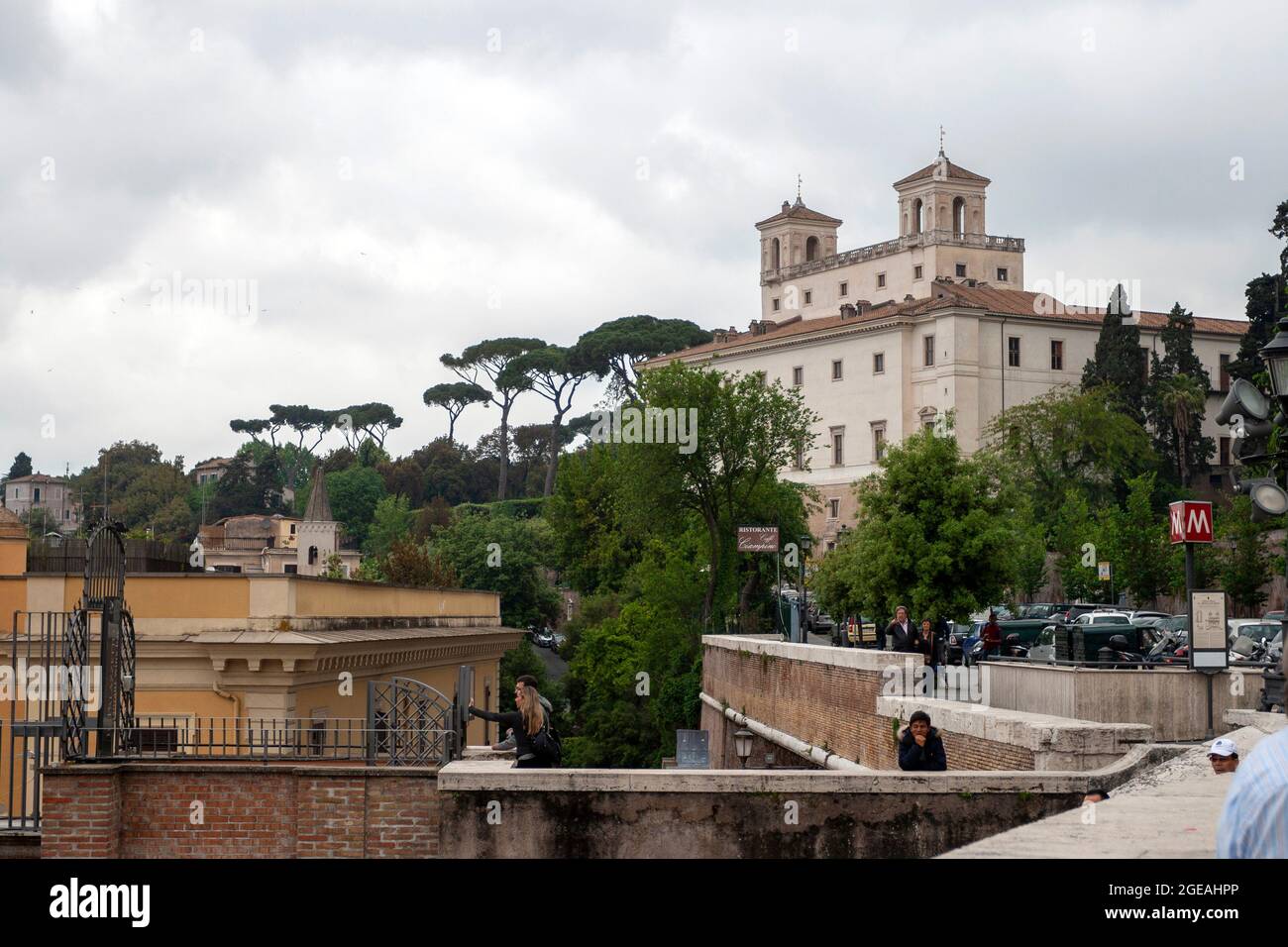 Rome, Italy - May 12, 2010: The Villa Medici is a Mannerist villa and ...