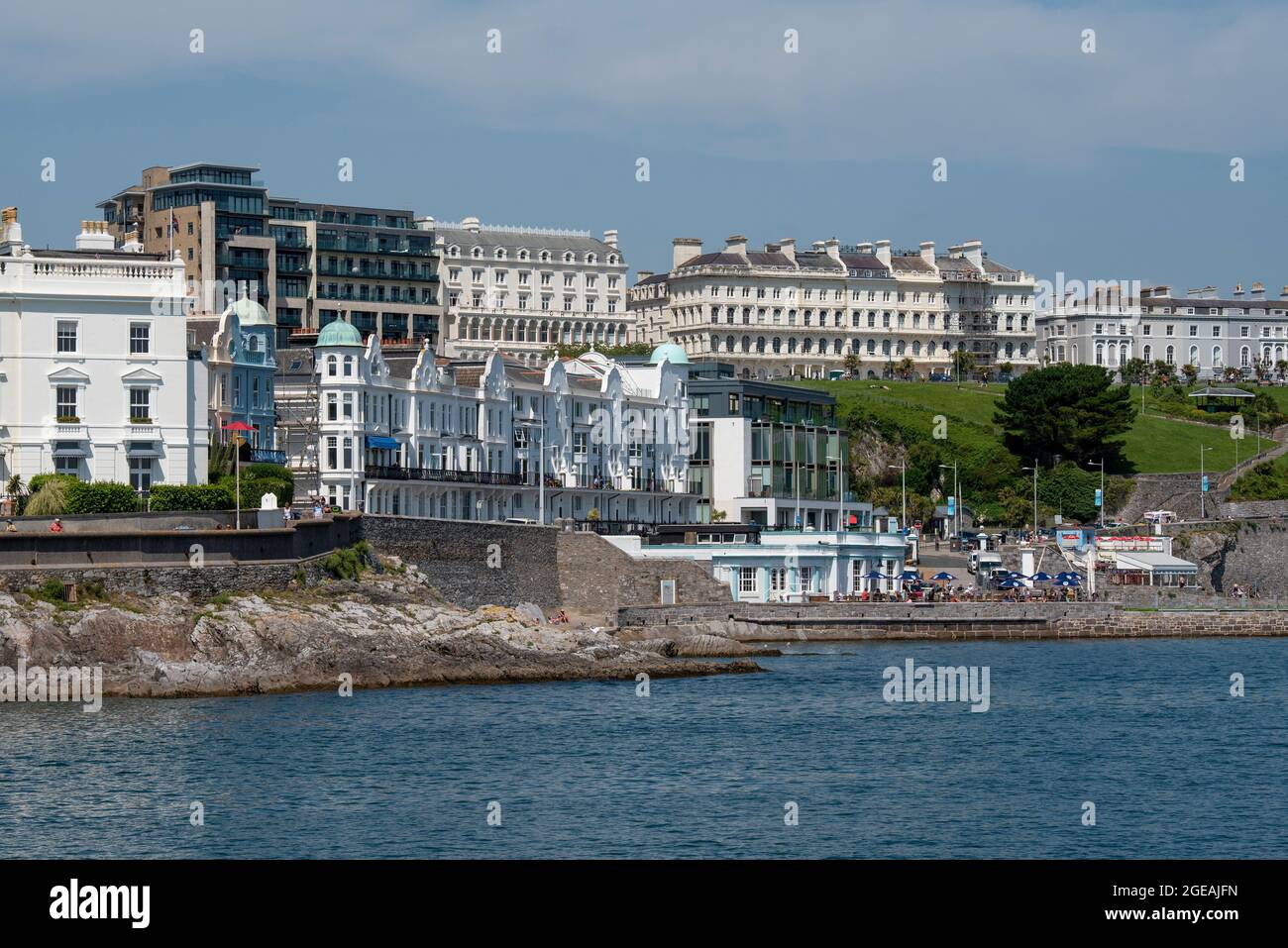 Plymouth, Devon, England, UK. 2021. View of the West Hoe and Plymouth ...