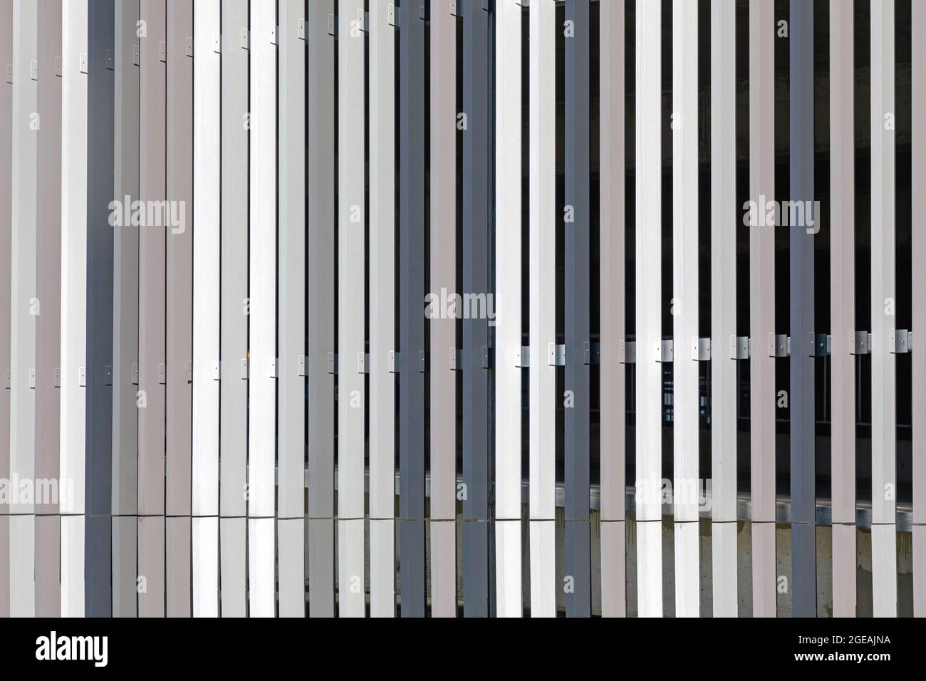 Grayscale Facade Vertical Metal Columns at Modern Building Stock Photo ...