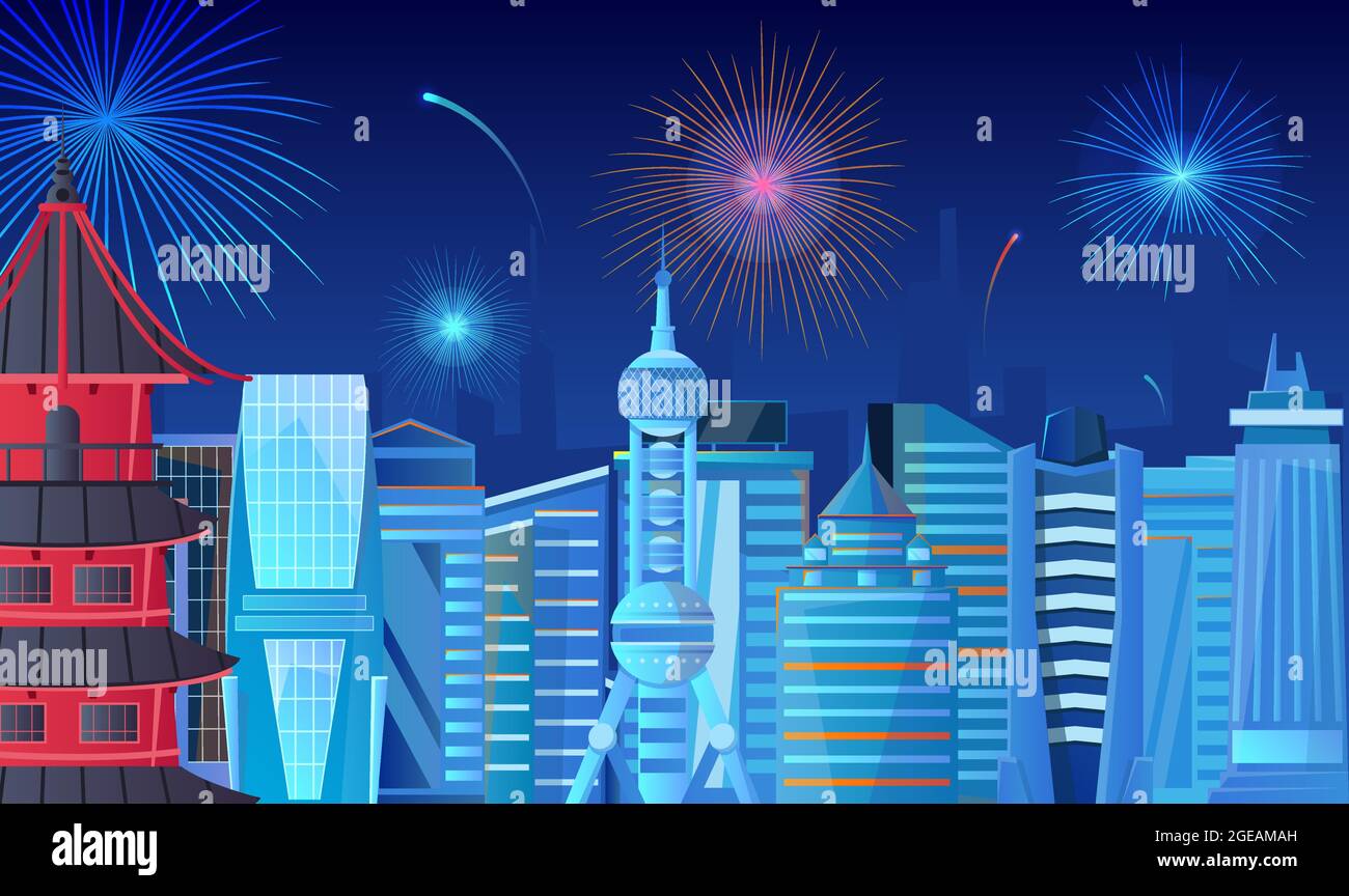 China fireworks roof Stock Vector Images - Alamy