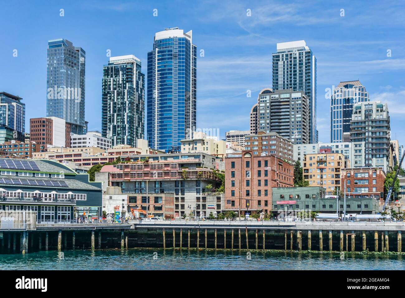 Seattle skyscrapers from the waterfront Stock Photo - Alamy