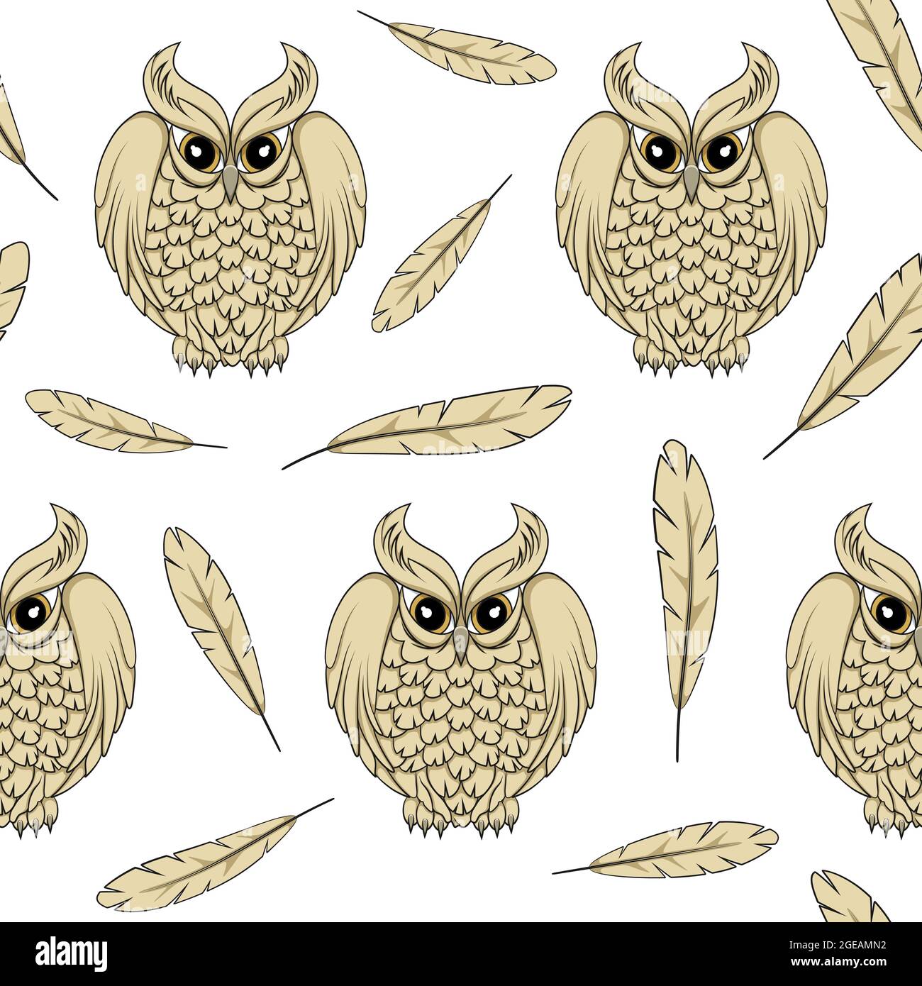 Seamless pattern owl on Cut Out Stock Images & Pictures - Alamy