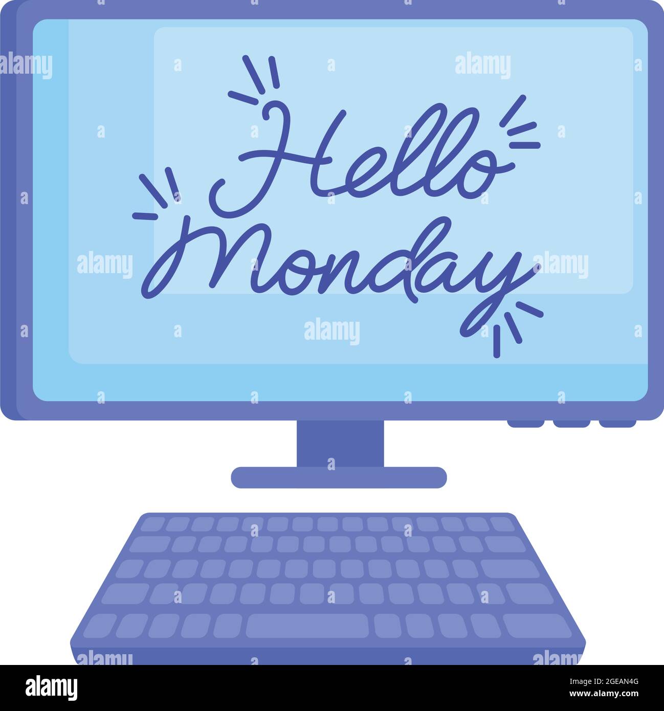 hello monday in desktop Stock Vector Image & Art - Alamy