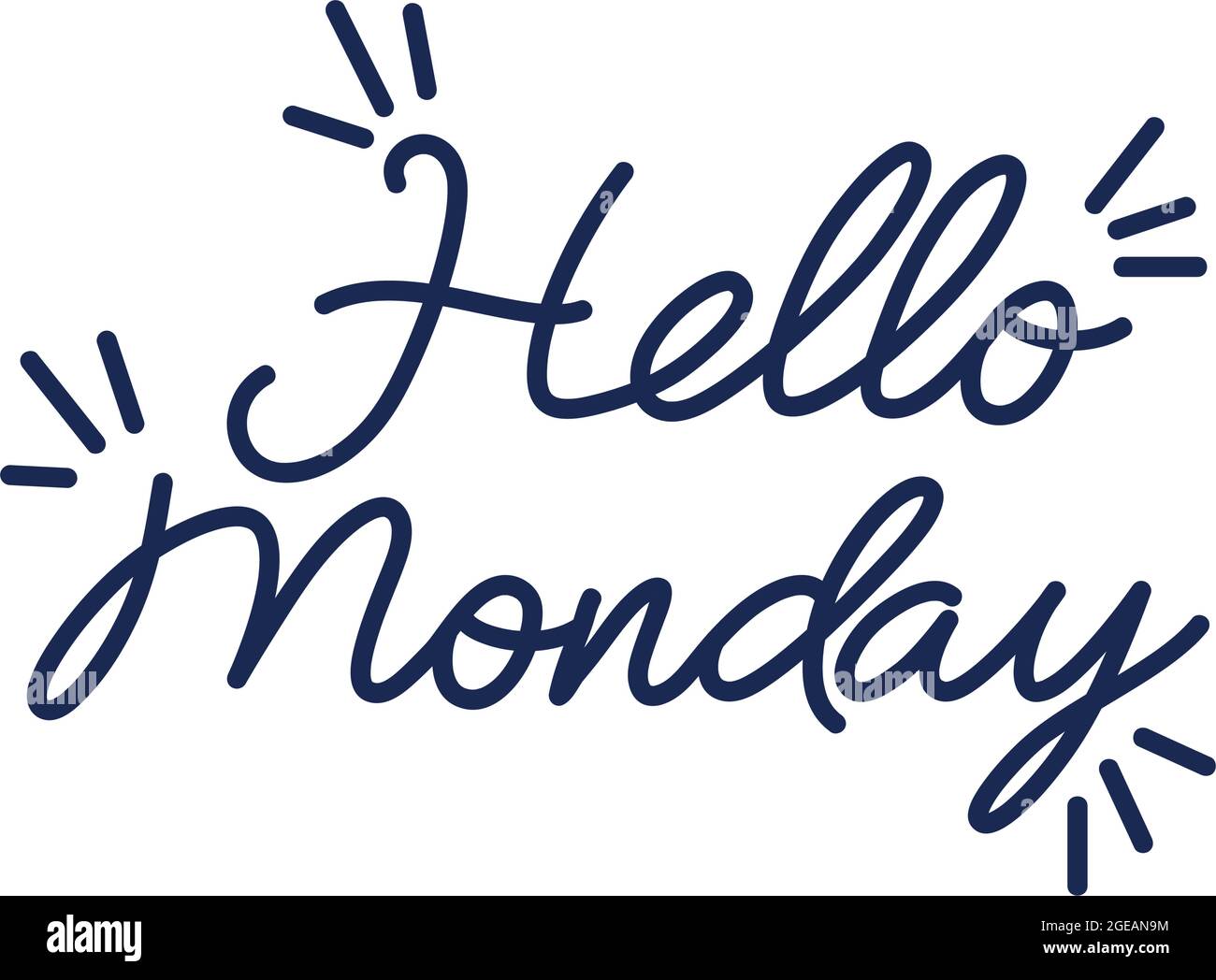 Hello monday lettering Stock Vector Images - Alamy