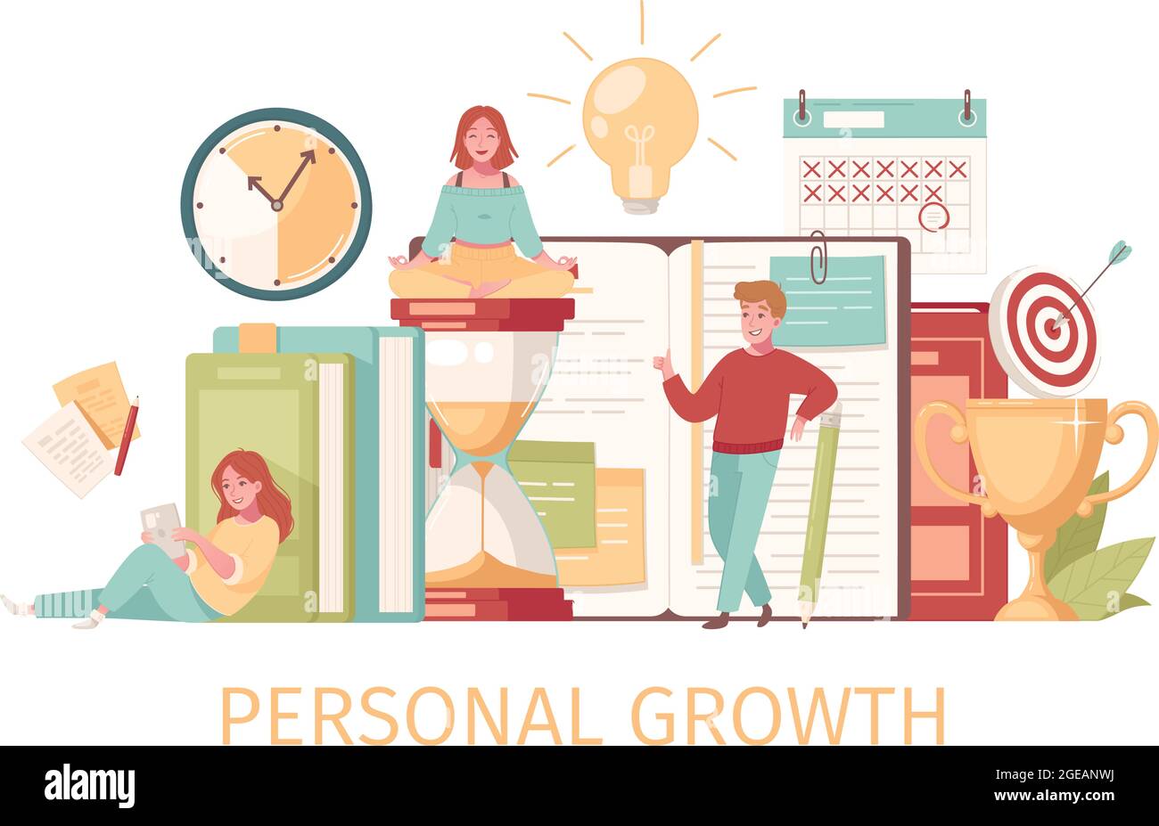 Personal growth self development composition with text and human ...