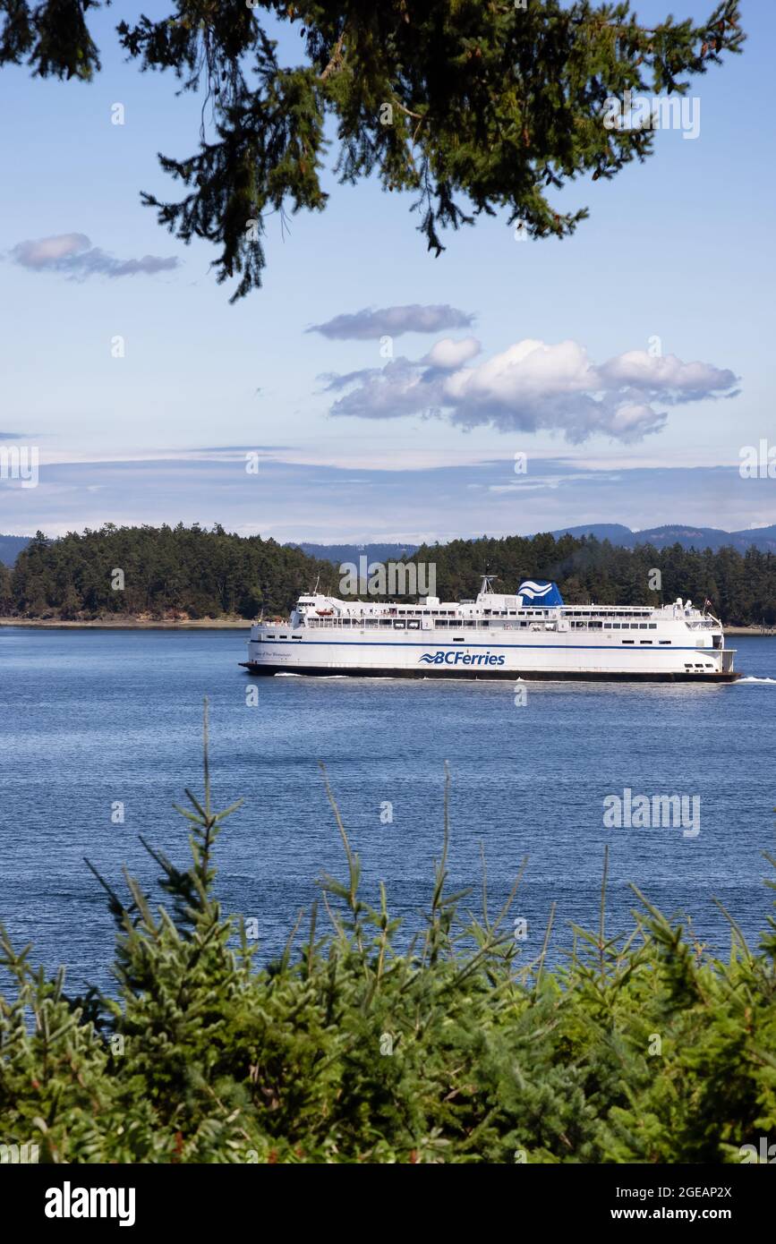 BC Ferries Boat Leaving the Terminal in Swartz Bay Stock Photo - Alamy