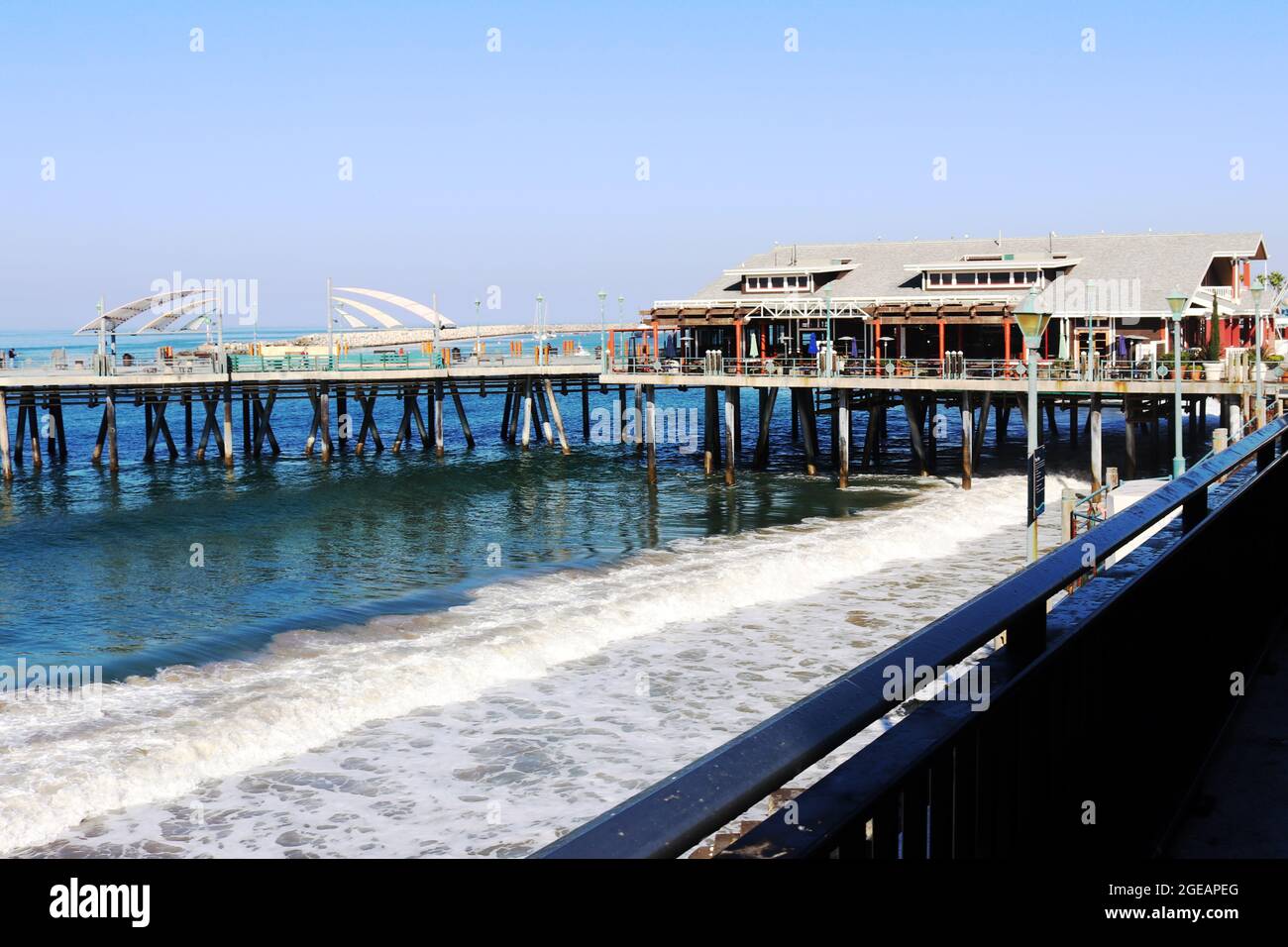 pier and wave in the morning Stock Photo - Alamy