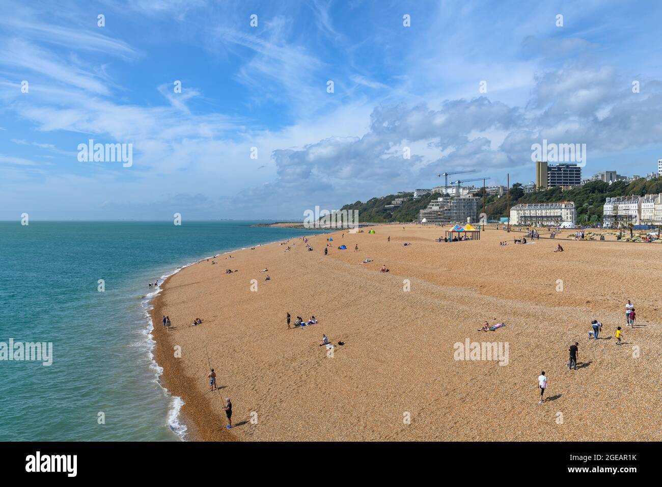 Folkestone Beach. The pebble beach is steeply inclined making for fast ...