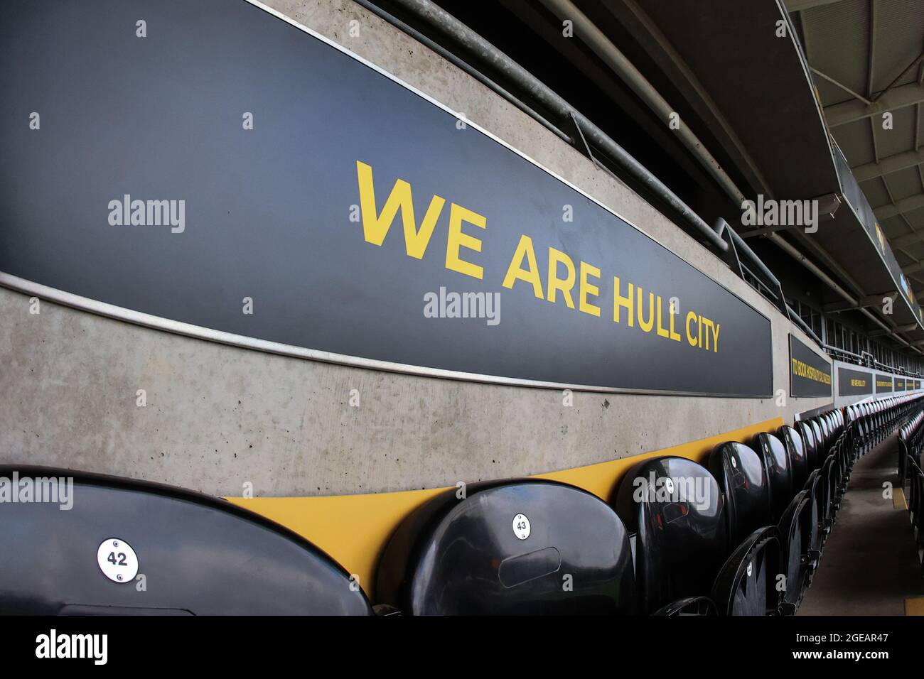 A ‘We are Hull City’ sign in the MKM Stadium Stock Photo - Alamy