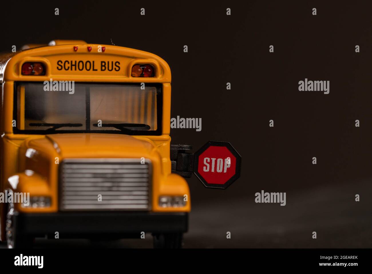 School bus model with stop sign. Do not pass the school bus Stock Photo ...