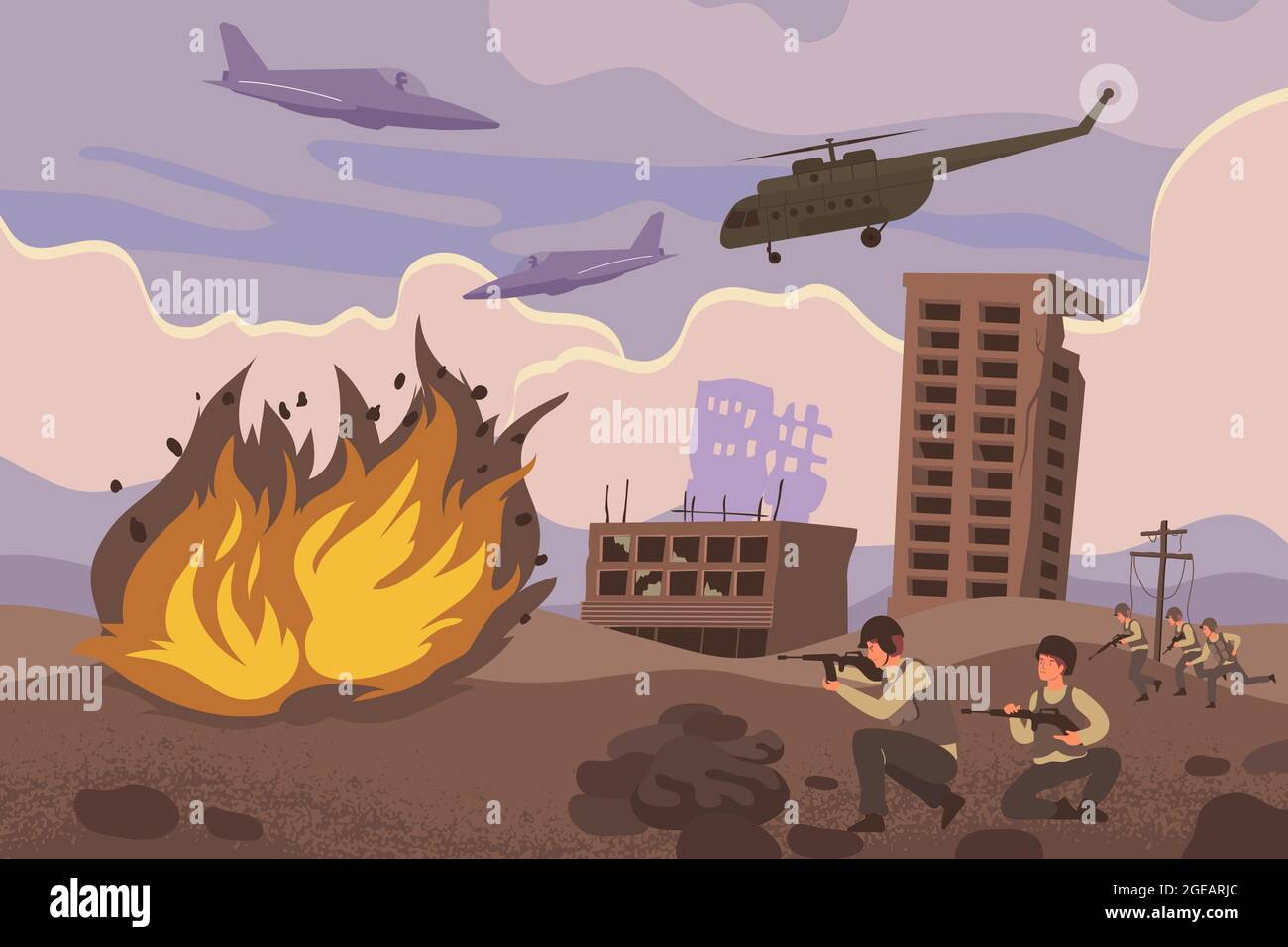 Military Actions Composition With Military Attack Or Offensive