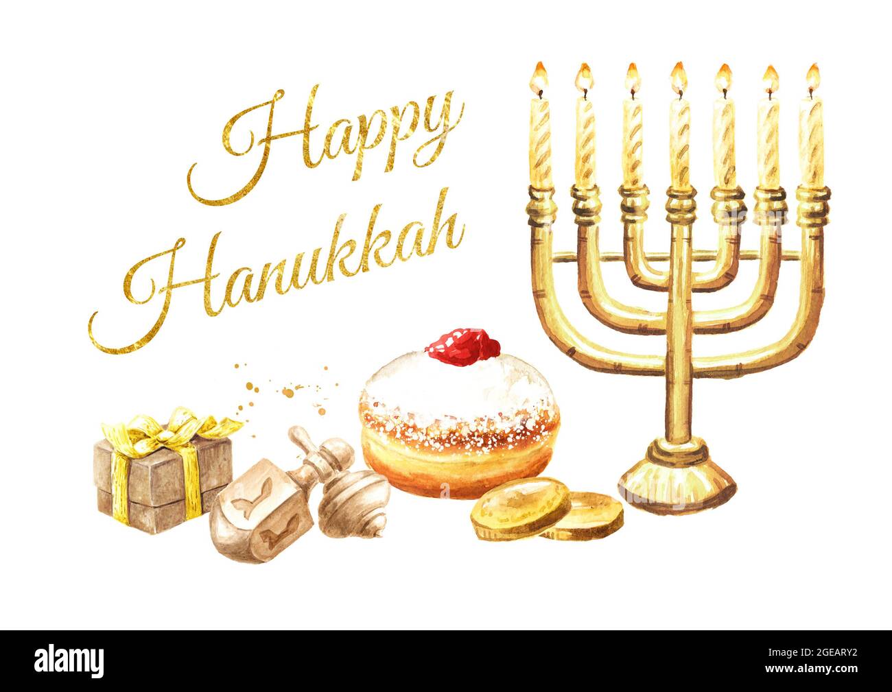 Traditional Hanukkah Greeting Jewish Holiday Hanukkah Greeting Card,