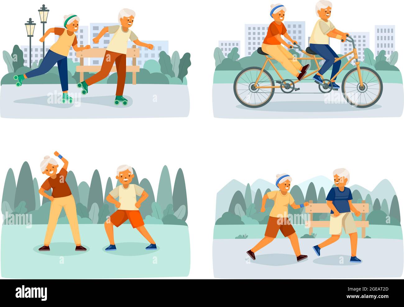 Aging People Cartoon