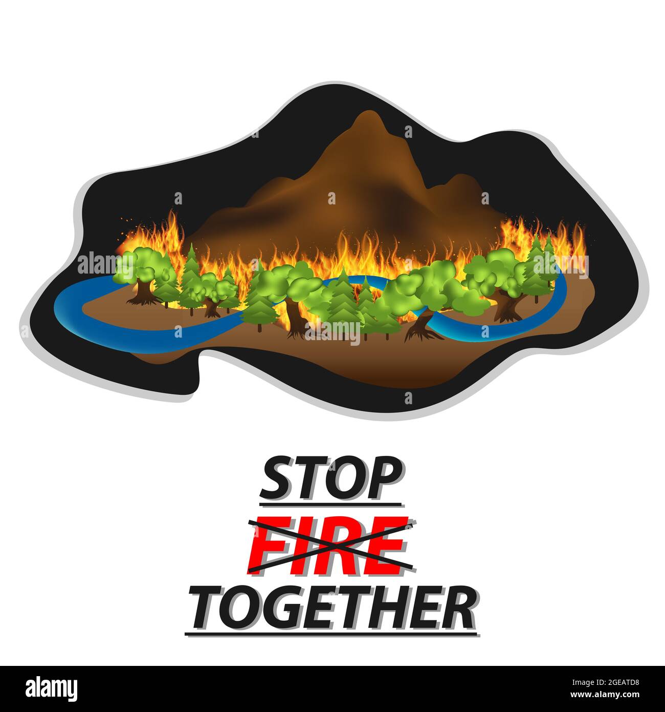 Stop fire from forest together poster background Stock Vector Image ...