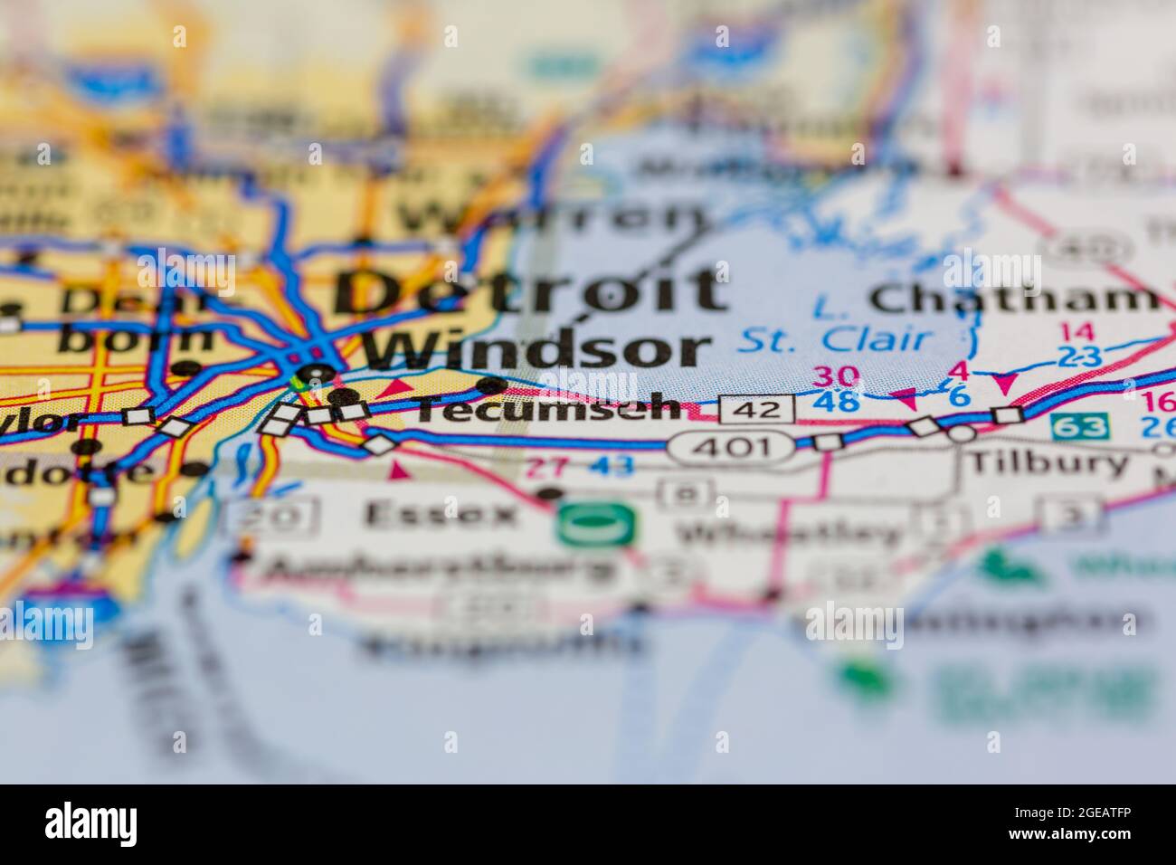 Map of tecumseh ontario hi-res stock photography and images - Alamy