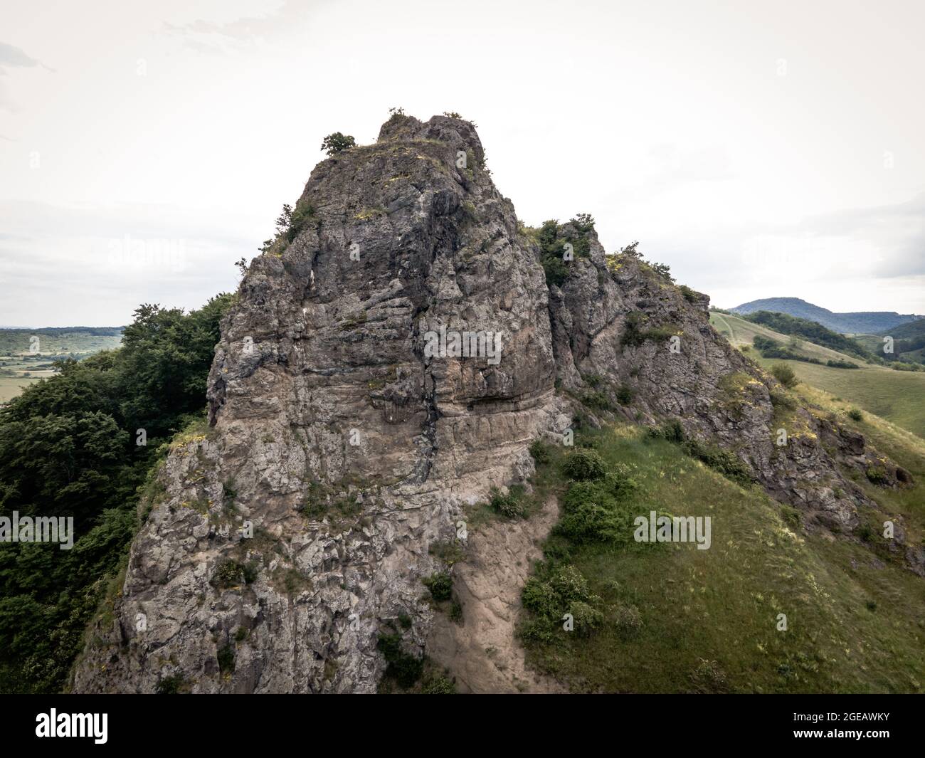 Aerial view of Sovi castle in Surice village in Slovakia Stock Photo ...