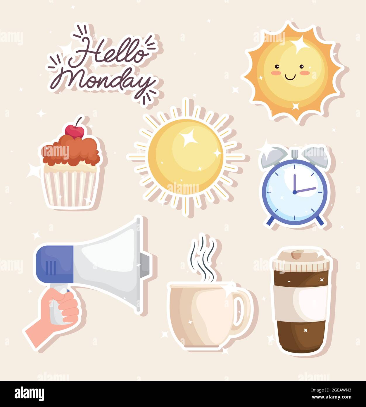 Monday morning alarm clock Stock Vector Images - Alamy