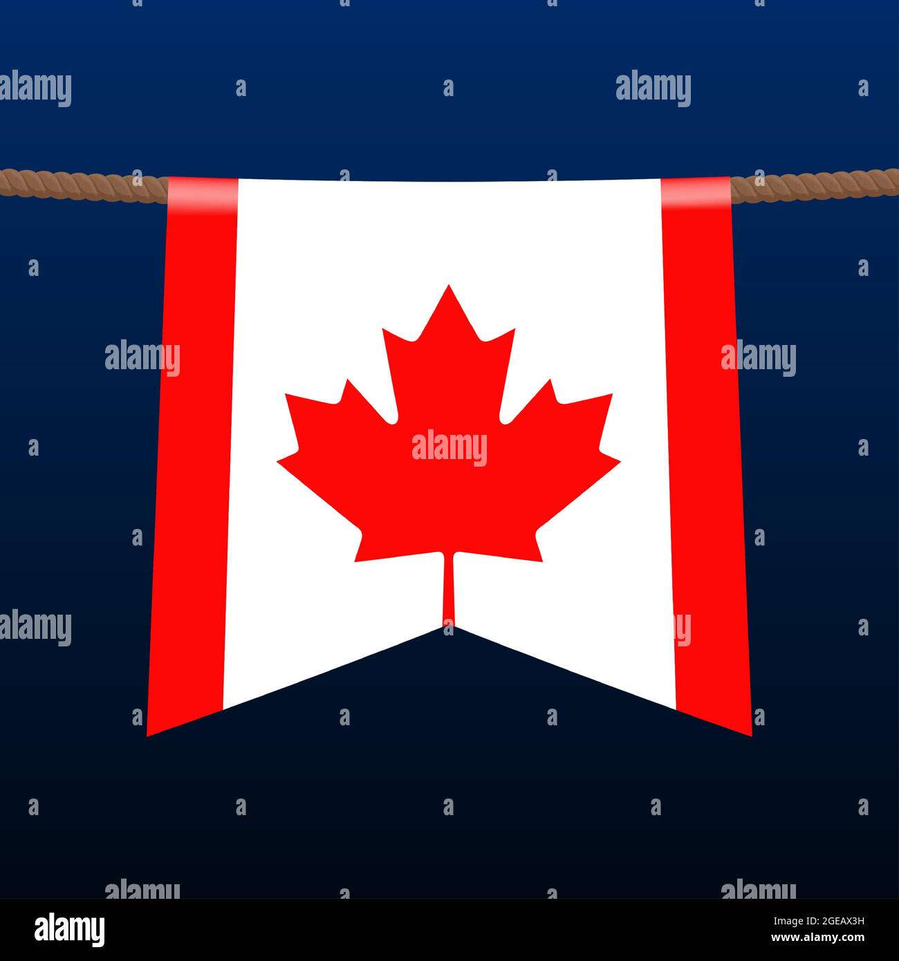 canada national flags hangs on the rope. The symbol of the country in ...