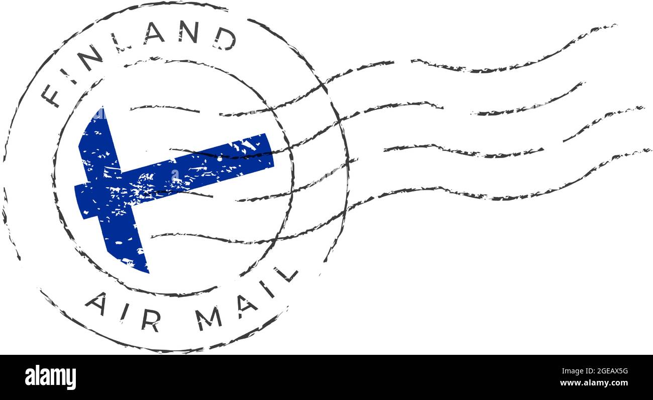 finland postage mark. National Flag Postage Stamp isolated on white ...