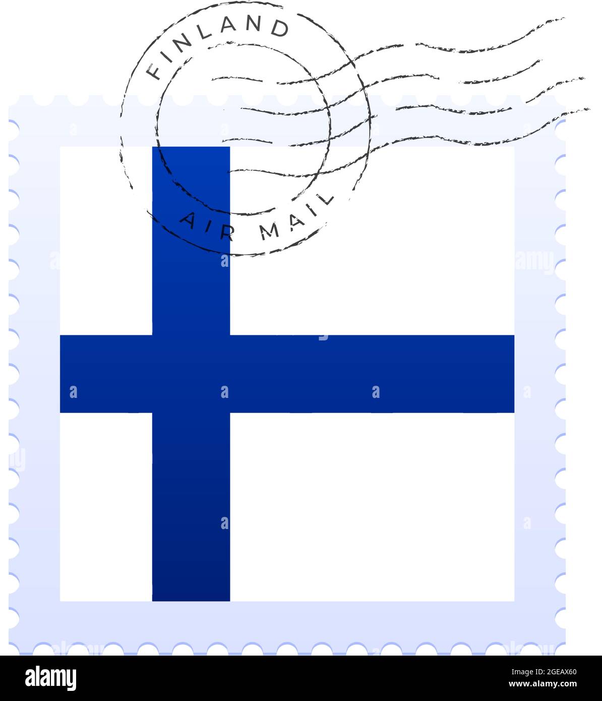 finland postage mark. National Flag Postage Stamp isolated on white ...