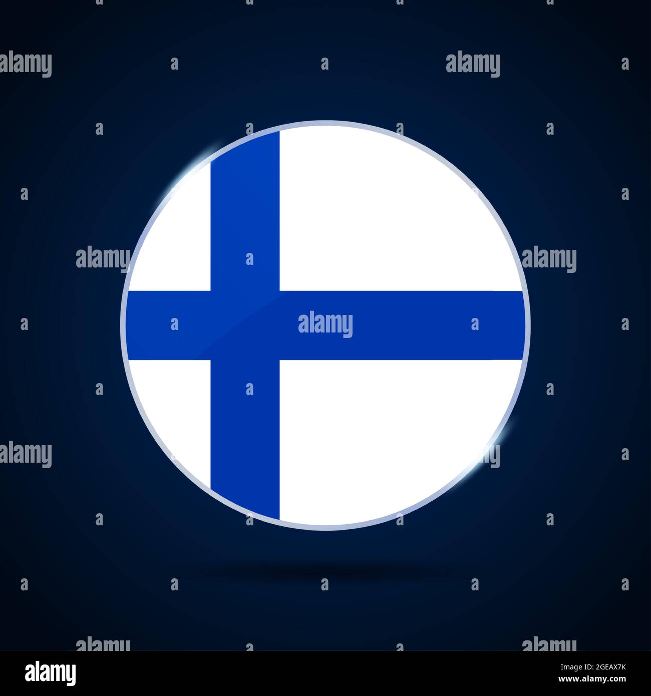 finland national flag Circle button Icon. Simple flag, official colors ...