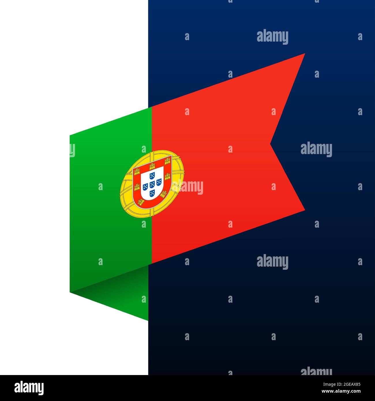 portugal corner flag icon. national emblem in origami style. Paper ...