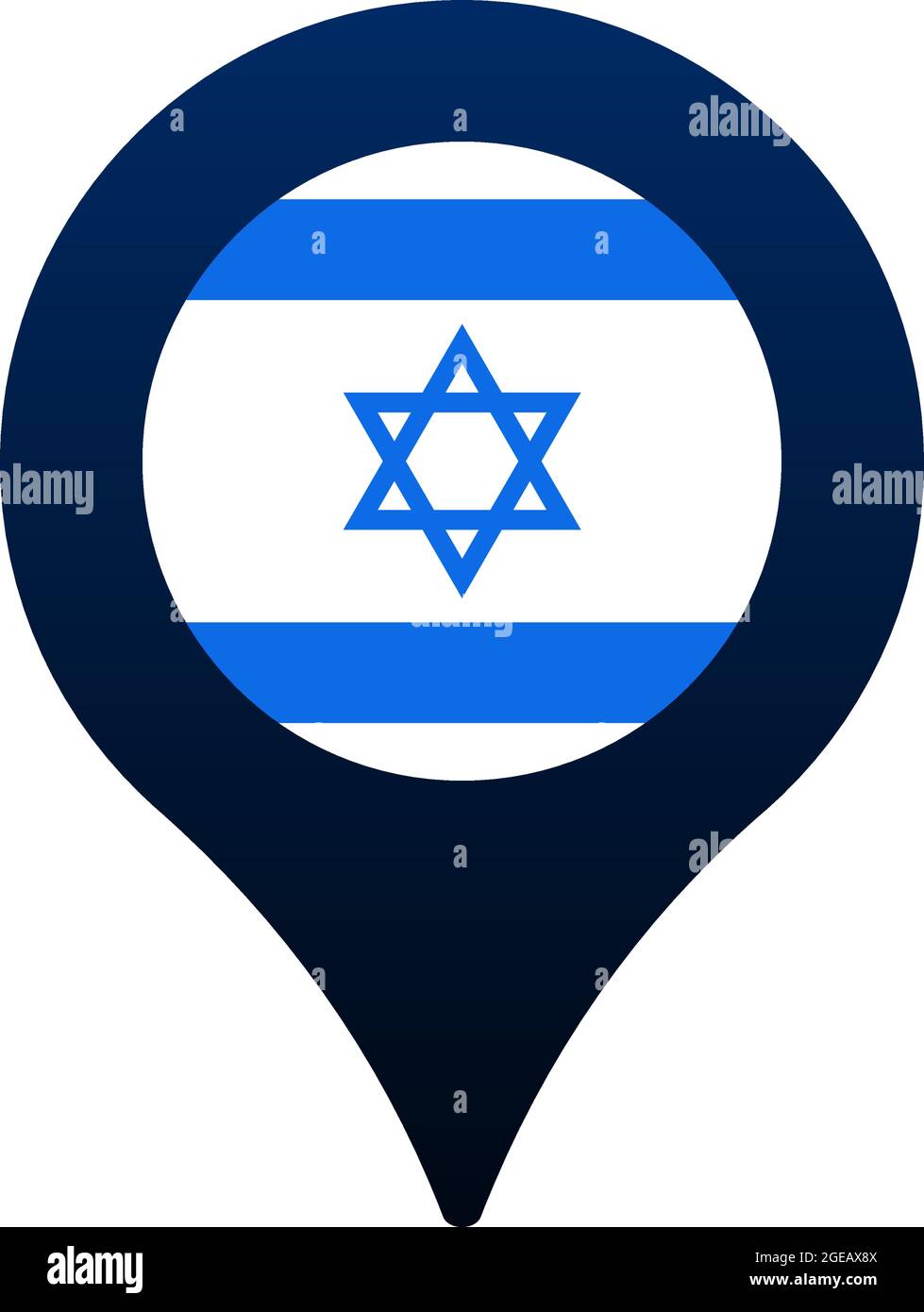 israel flag and map pointer icon. National flag location icon vector ...