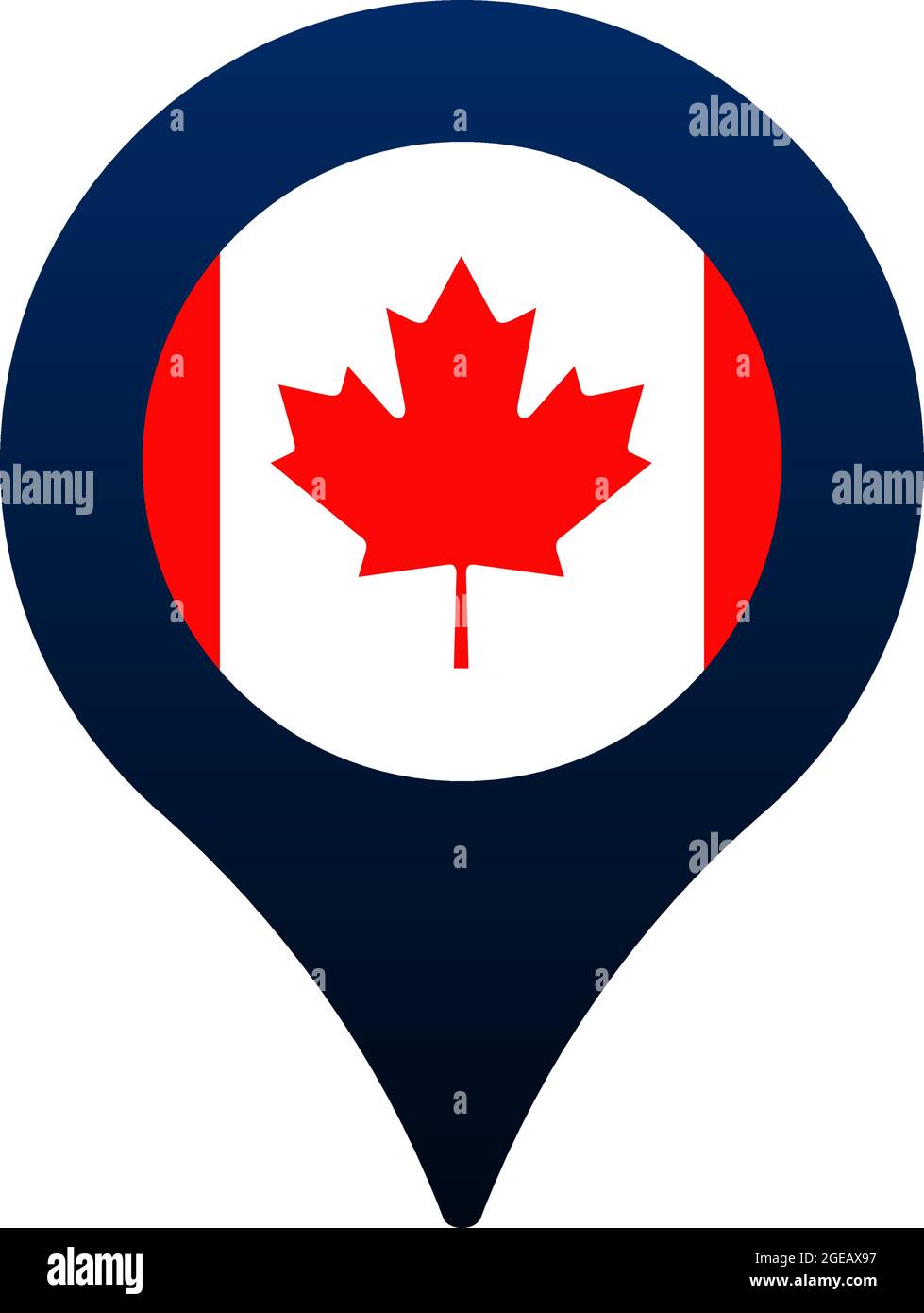 canada flag and map pointer icon. National flag location icon vector ...