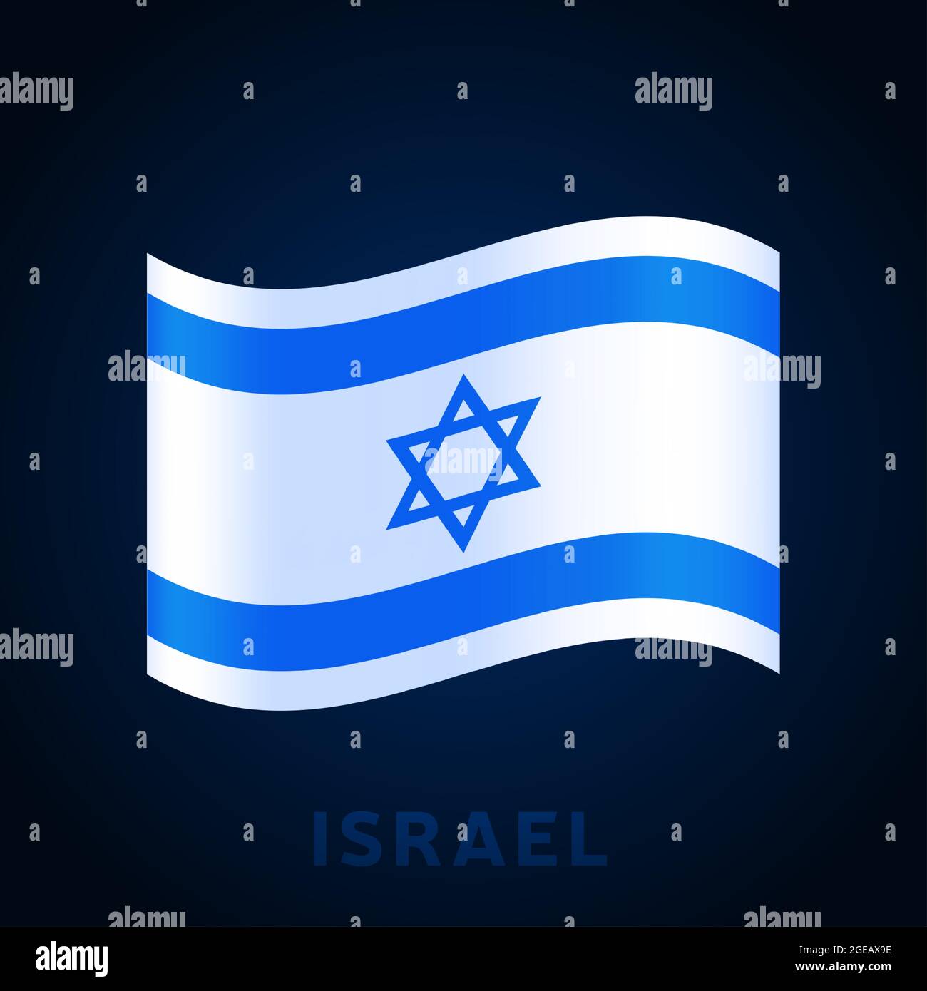 israel wave vector flag. Waving national Official colors and proportion ...